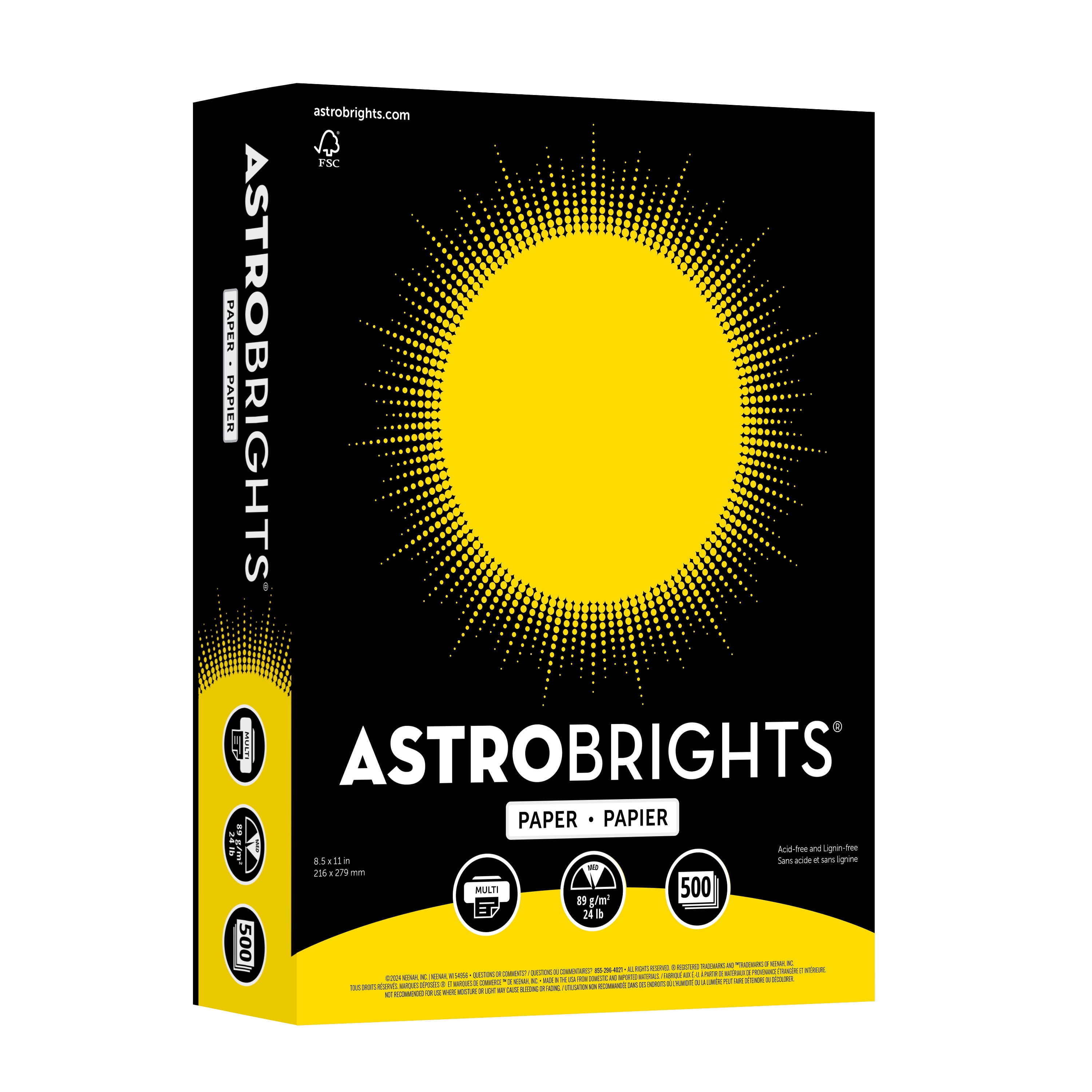 Astrobrights Bright Colored Printer Paper, 8-1/2 x 11 Inches, Solar ...