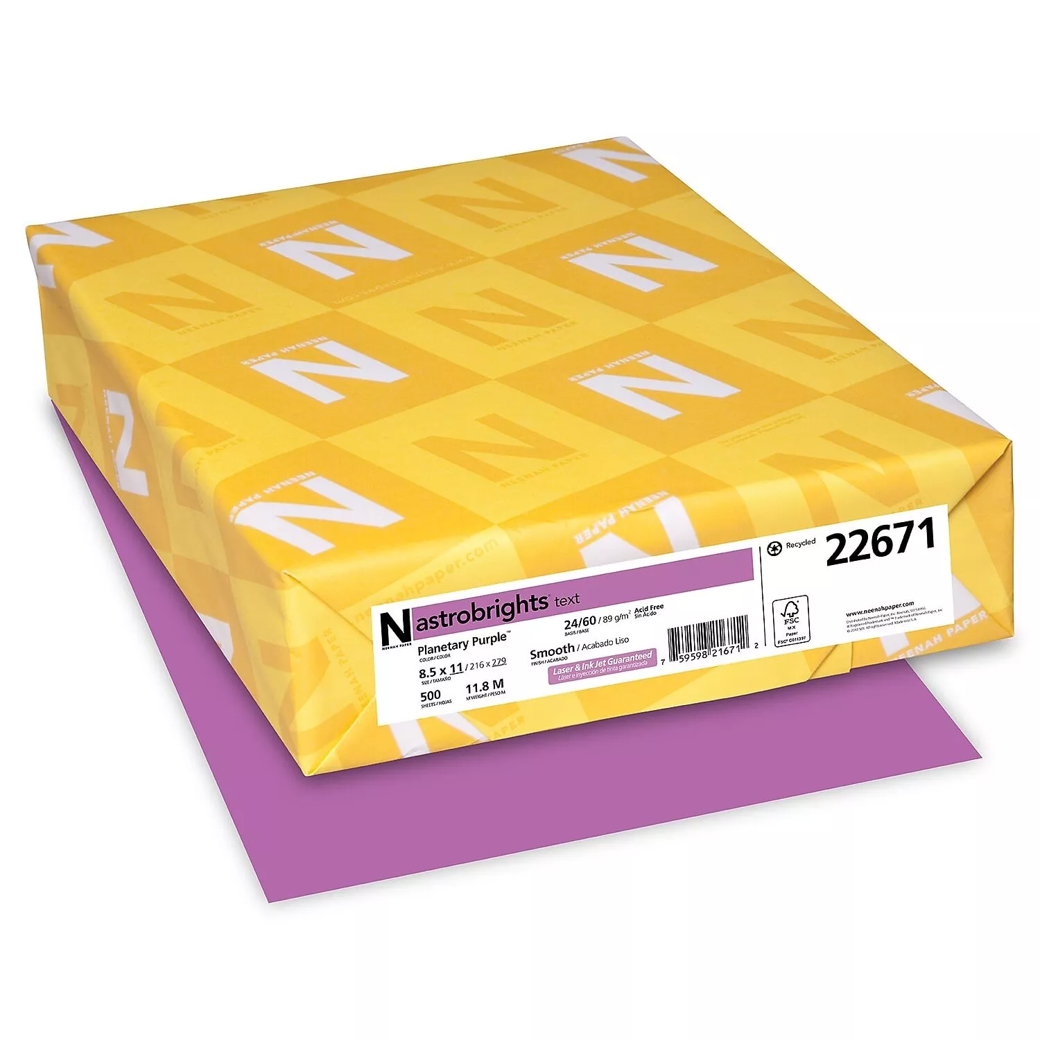 Astrobrights Multipurpose Paper 24 lbs 8.5" x 11" Planetary Purple ...