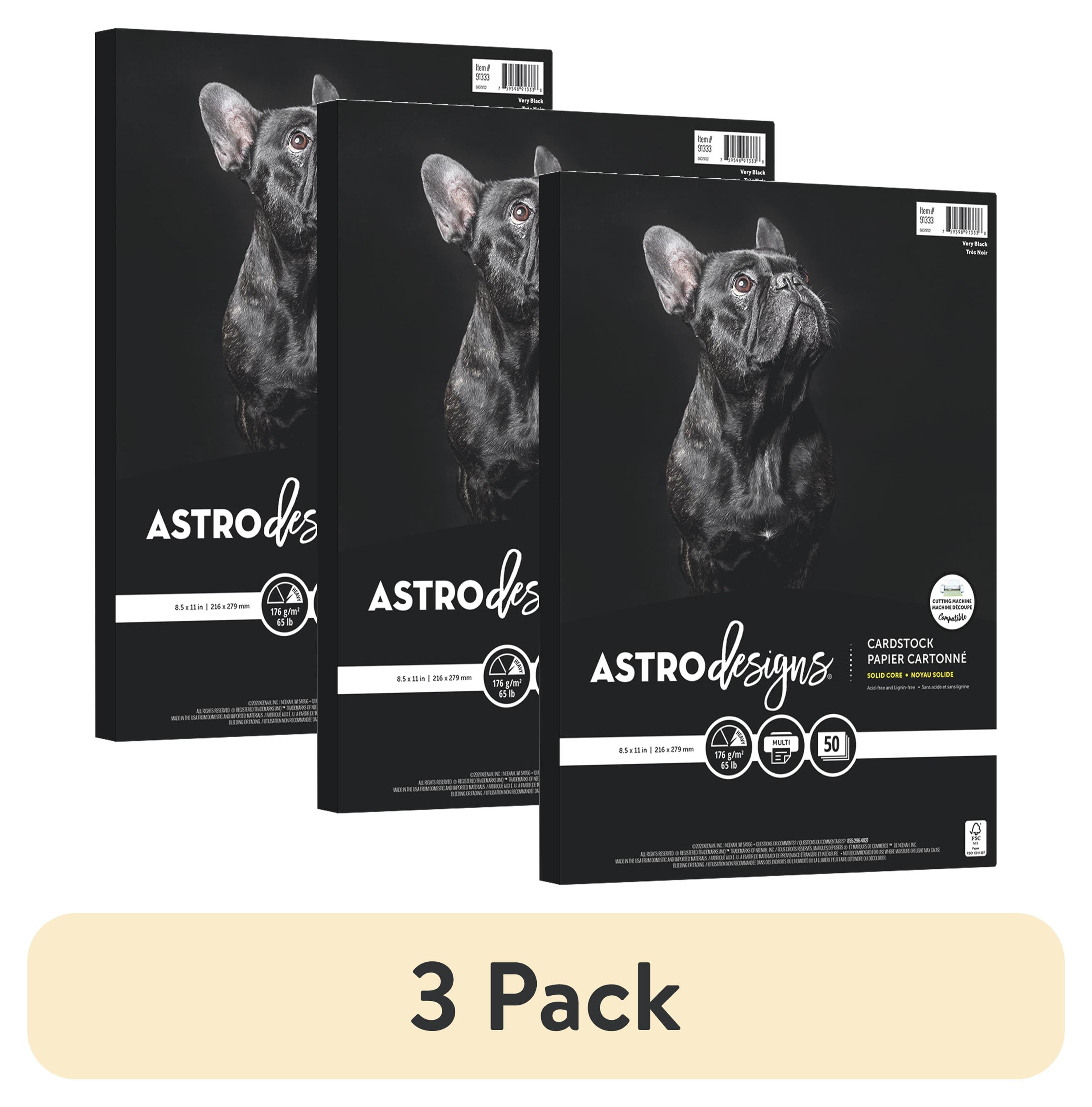(3 pack) Astrodesigns Very Black Cardstock, 8.5" x 11", 65 lb./176 Gsm ...