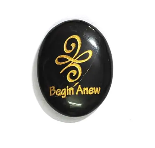 Astroghar Begin A New Angelic Zibu Symbol Engraved Natural Black Tourmaline Crystal ...