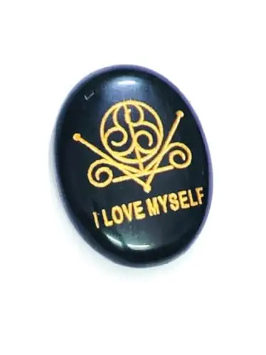 Astroghar I Love Myself Angelic Zibu Symbol Engraved Natural Black ...