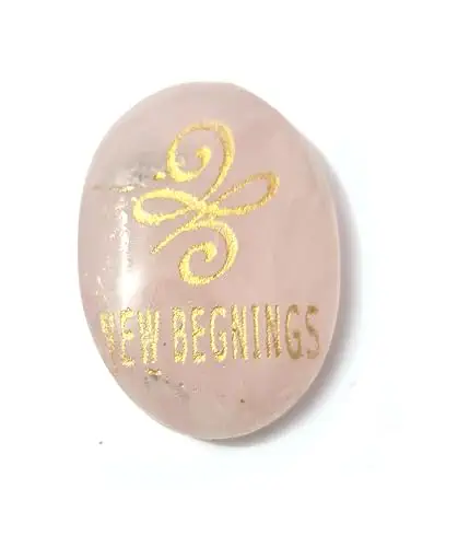 Astroghar New Begining Angelic Zibu Symbol Engraved Natural Rose Quartz ...