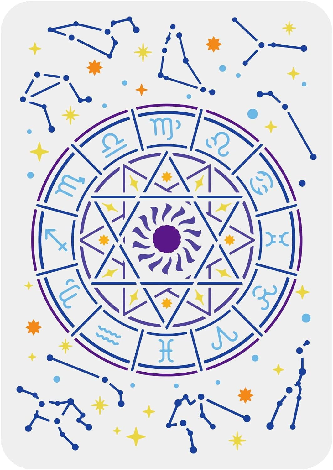 Astrolabe Stencil for Painting 8.3x11.7inch Reusable Constellation ...