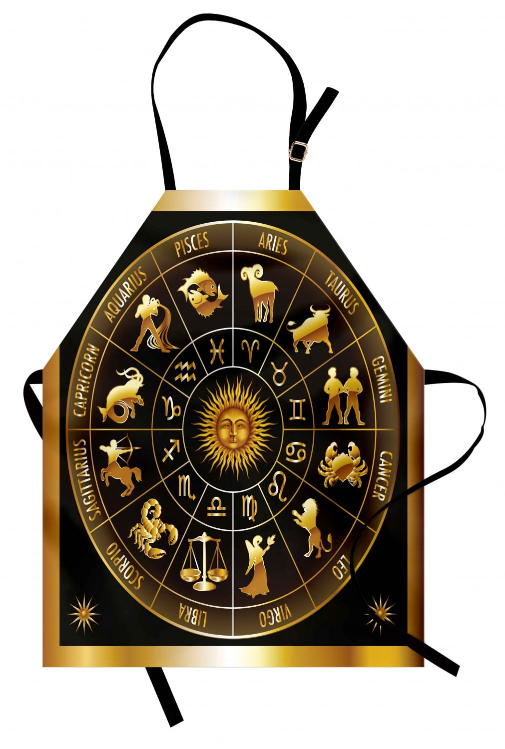 Astrology Apron Wheel Zodiac Astrological Signs in Circle with Sun Moon ...