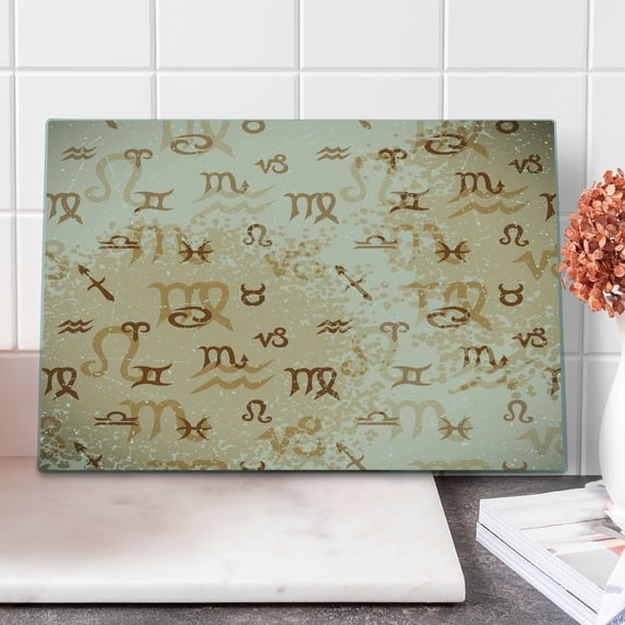 Astrology Cutting Board, Abstract Astrological Zodiac Signs Grunge ...