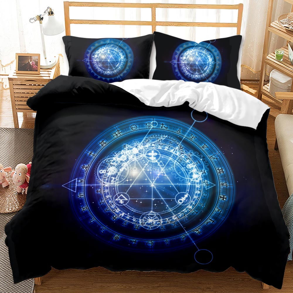 Astrology Duvet Cover Black Psychedelic Stars Comforter Cover Twelve ...