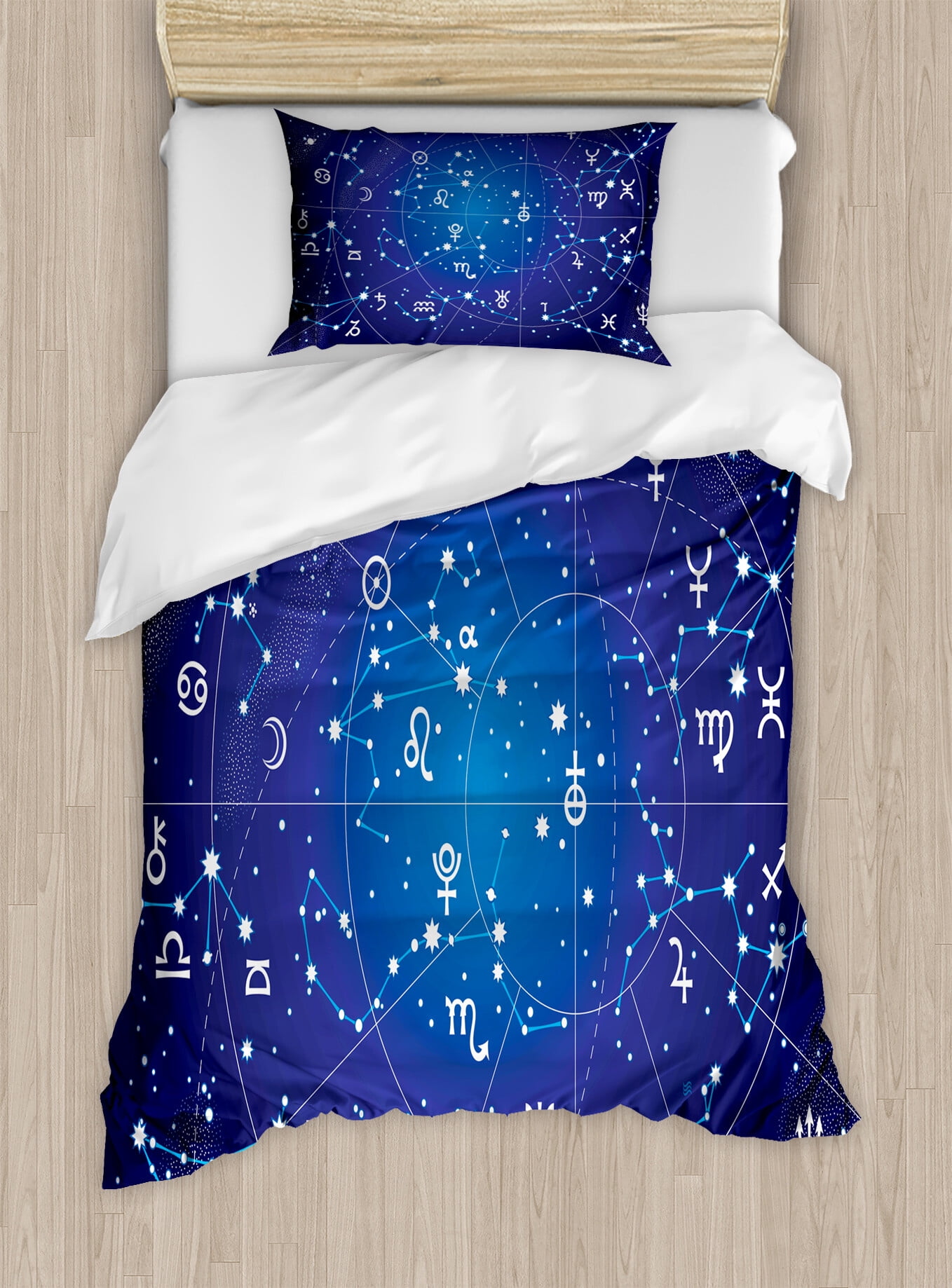 Astrology Duvet Cover Set, Constellation of Zodiac and Planets Original ...