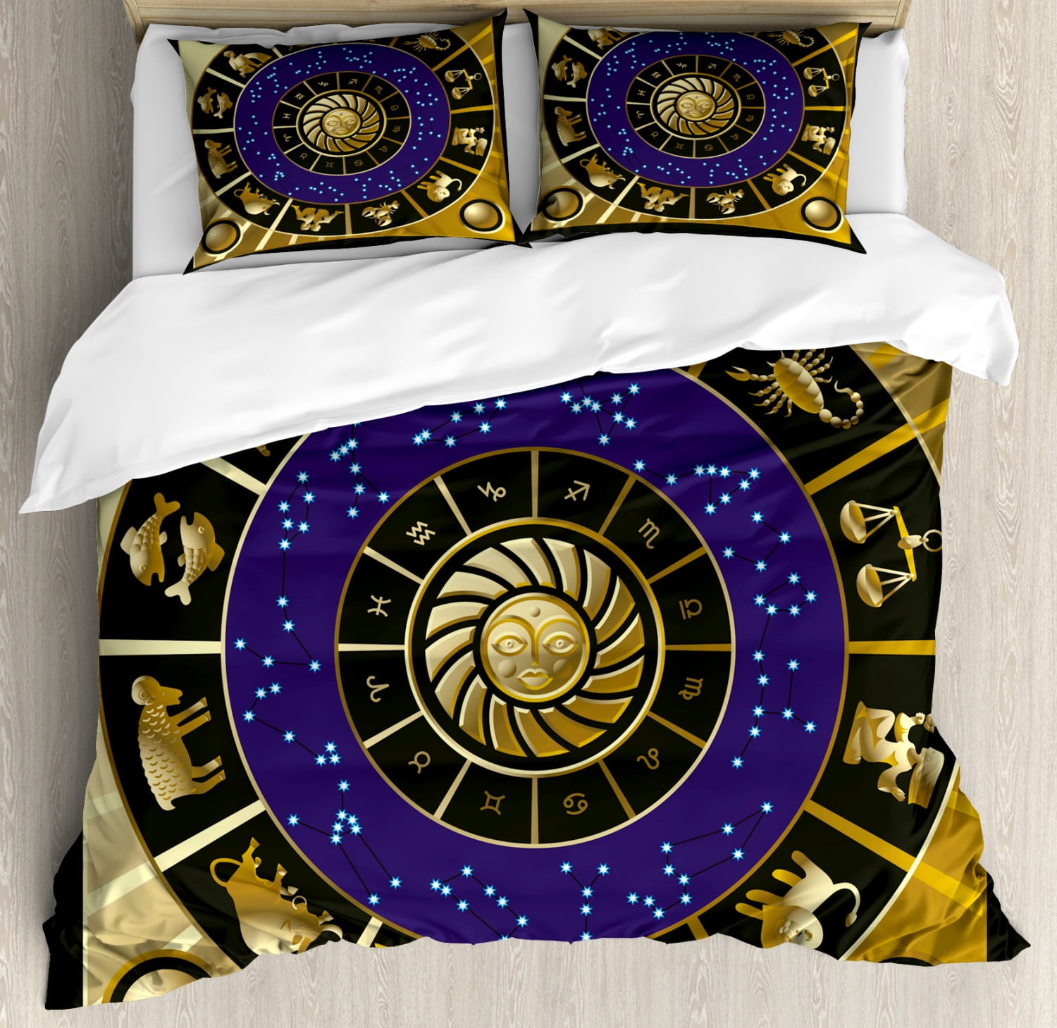 Astrology Duvet Cover Set Queen Size, Square Shape with Inner Details ...