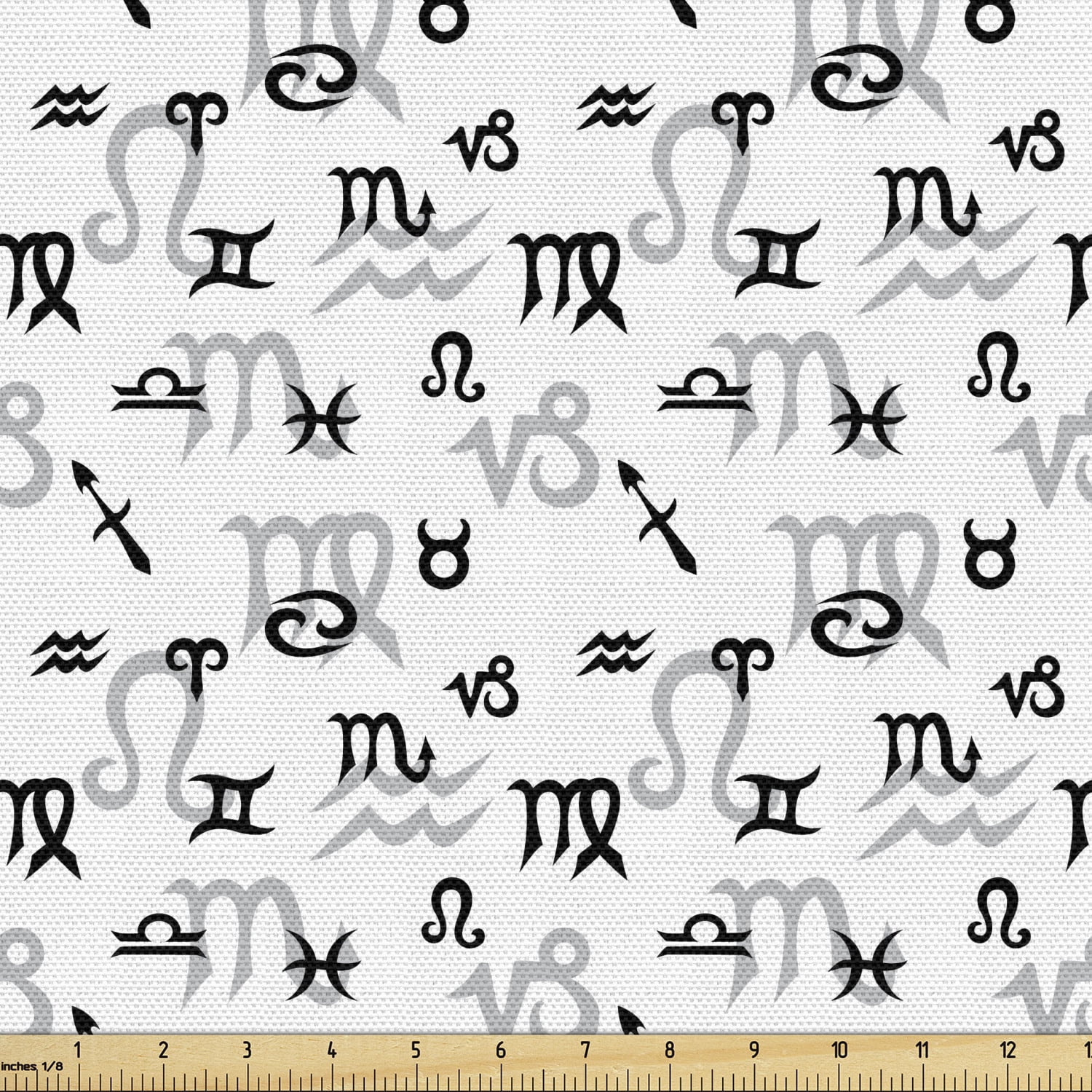 Ambesonne Astrology Fabric by the Yard Upholstery, Monochrome, 5 Yards ...