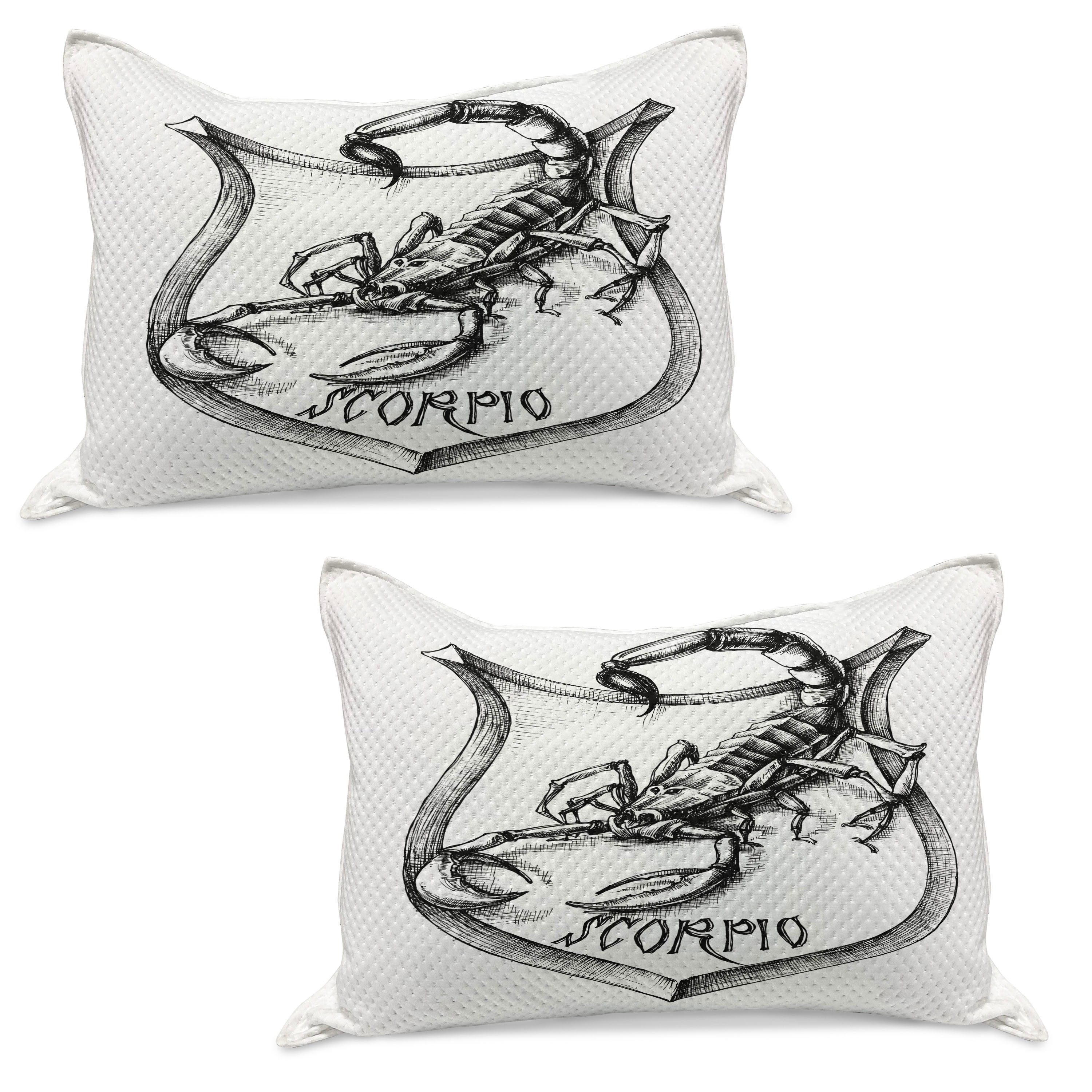 Astrology Knitted Quilt Pillowcover Set of 2, Black and White Heraldry ...