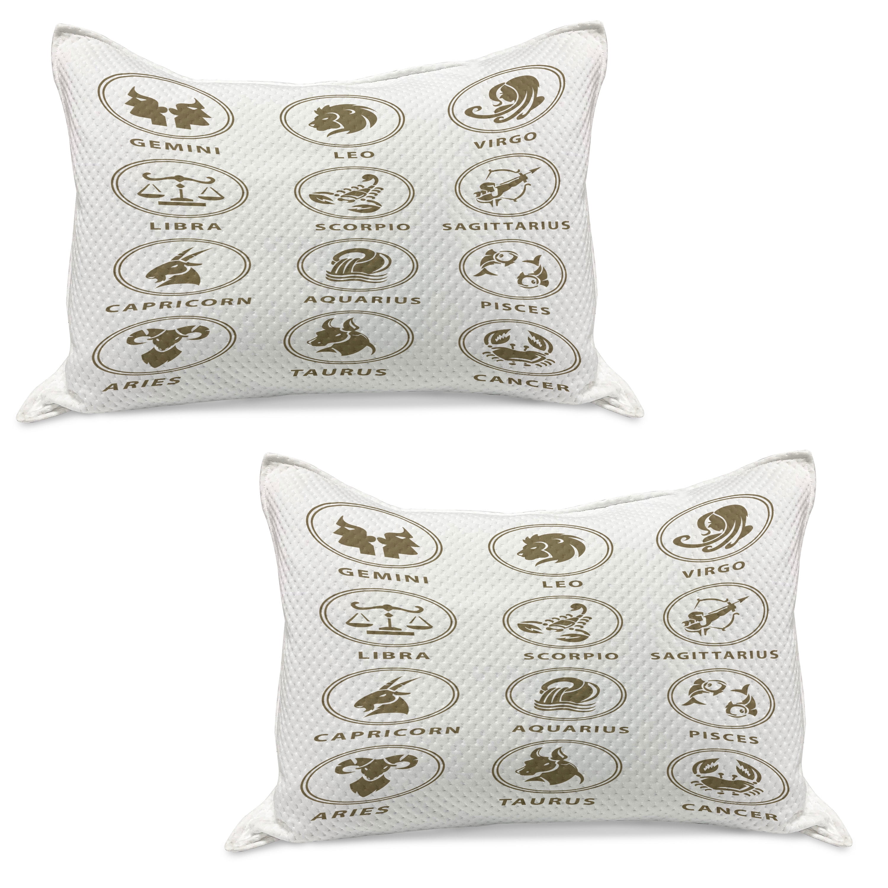 Astrology Knitted Quilt Pillowcover Set of 2, Classic Zodiac Chart ...