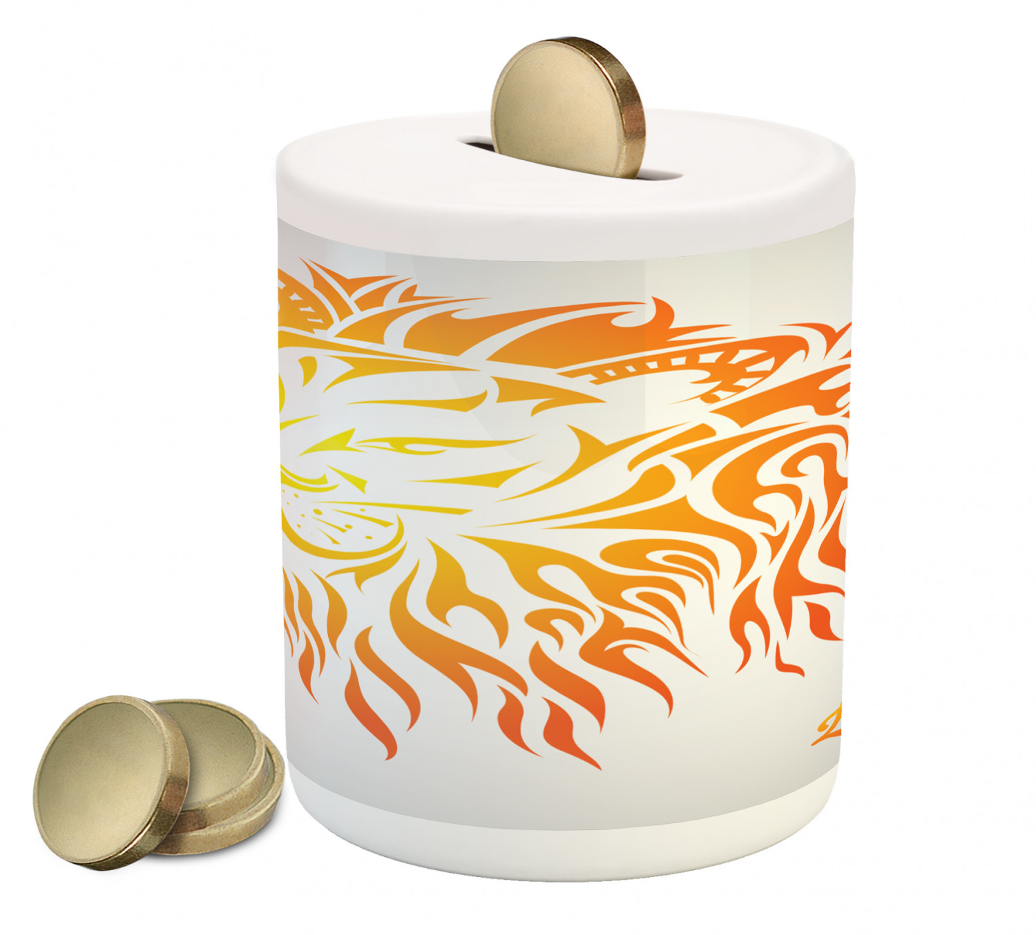 Astrology Piggy Bank, Leo Zodiac Sign on Plain Background Sun Mystic ...