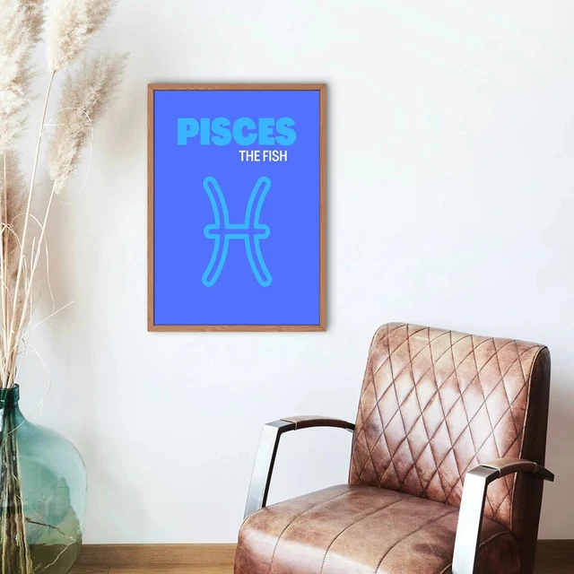 Astrology Pisces Zodiac Poster Art Home Decor Vintage Gift Living Room ...