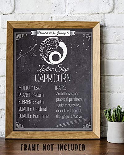 Astrology Posters - Zodiac Sign Capricorn, The Sea-Goat -11x14 Unframed ...