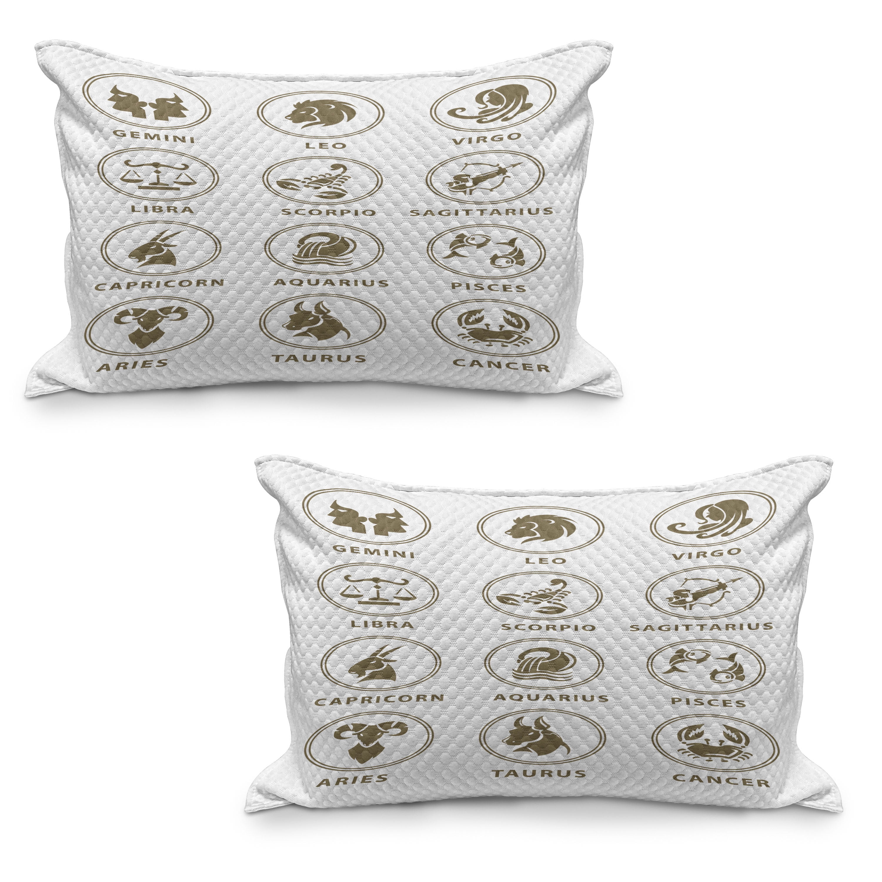 Astrology Quilted Pillowcover Set of 2, Classic Zodiac Chart ...