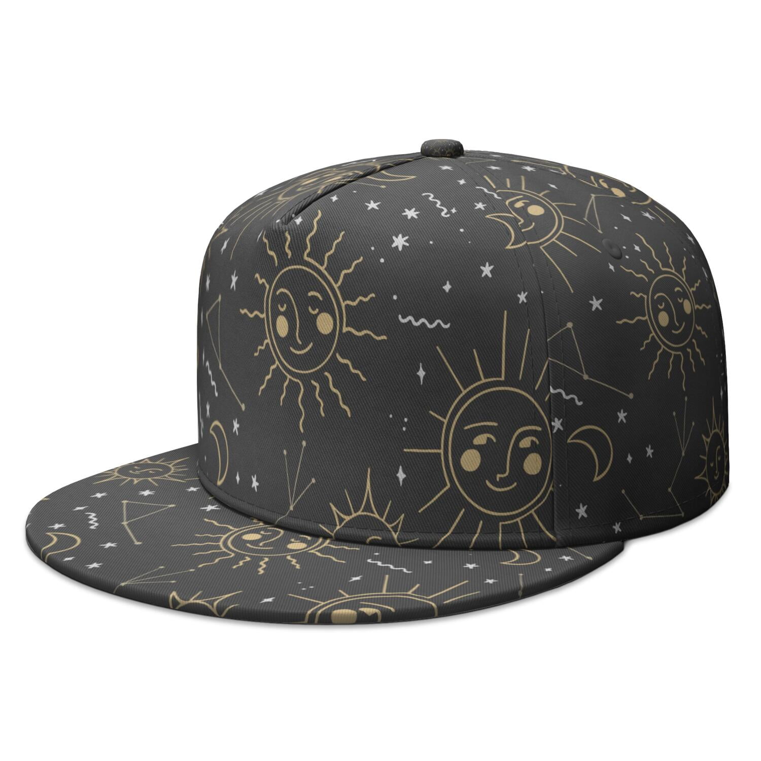 Astrology Snapback Hat – Zodiac Flat Brim Cap, Mystical Design for ...