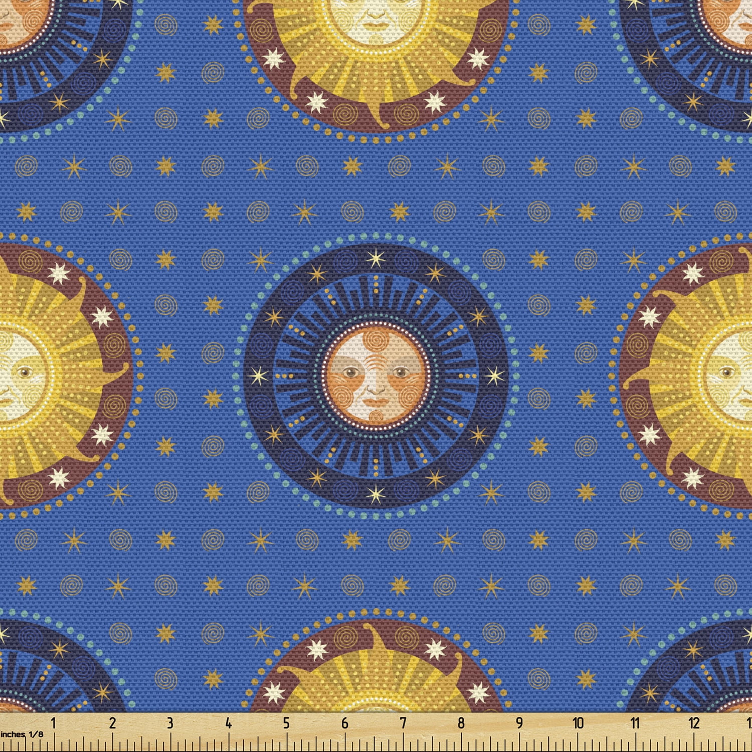 Ambesonne Astrology Fabric by the Yard Upholstery, Astronomic Ornaments ...