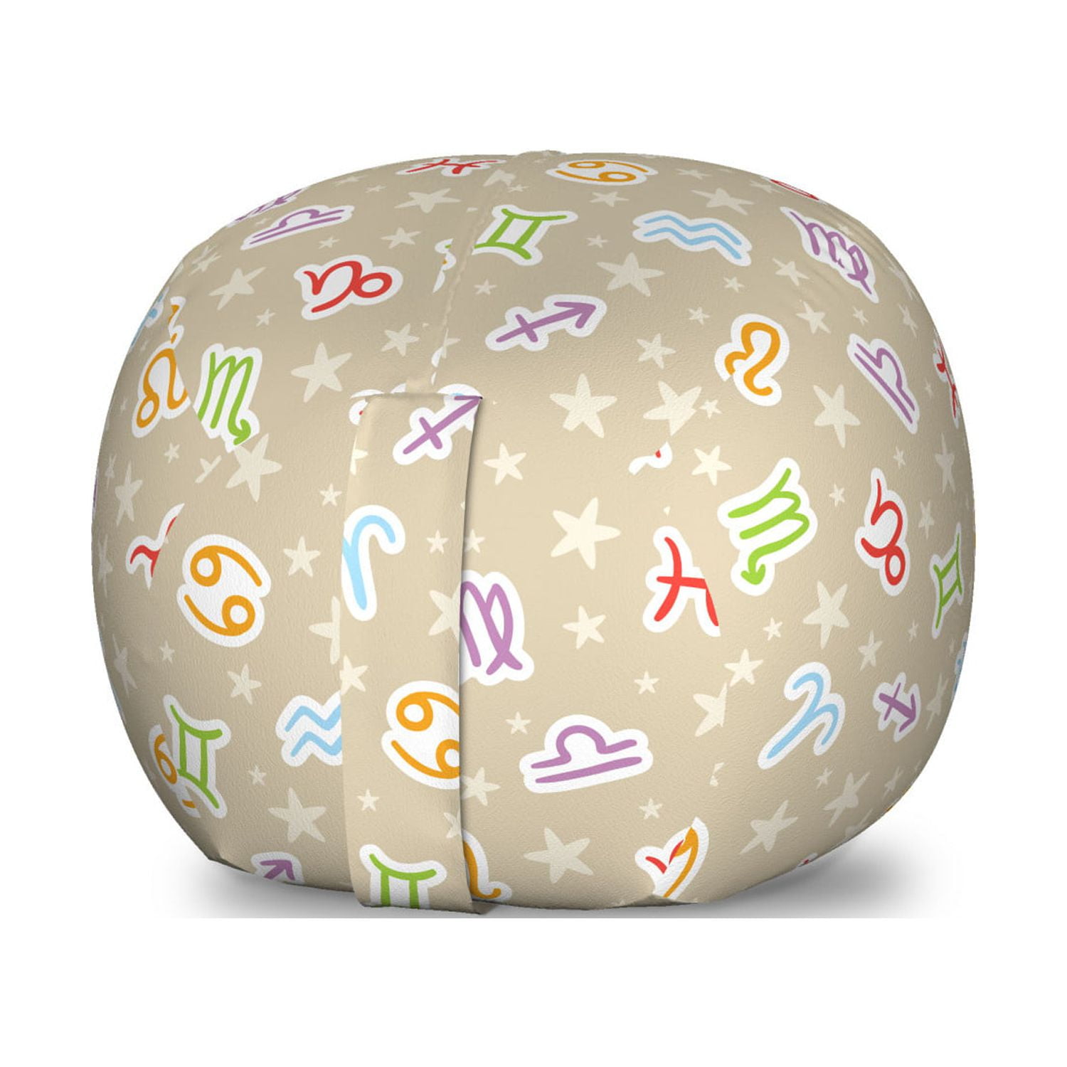 Astrology Storage Toy Bag Chair, Doodle Style Pattern with Faded Stars ...