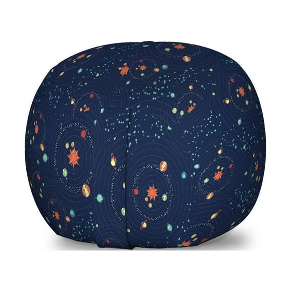 Vintage Blue Storage Toy Bag Chair, Underwater Life Theme Drawing with ...