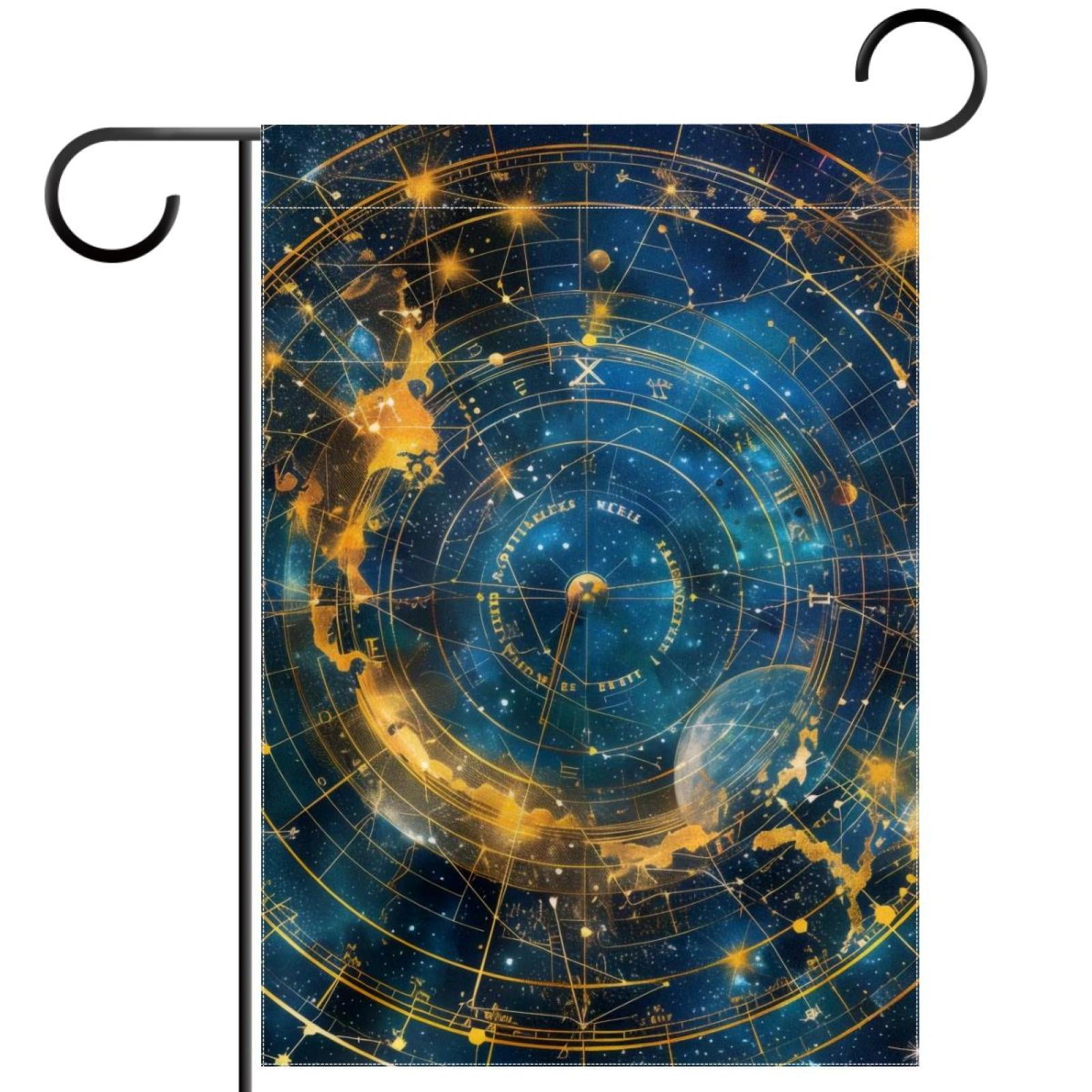 Astrology Wheel with Zodiac Signs on Constellation Map Double Sided ...