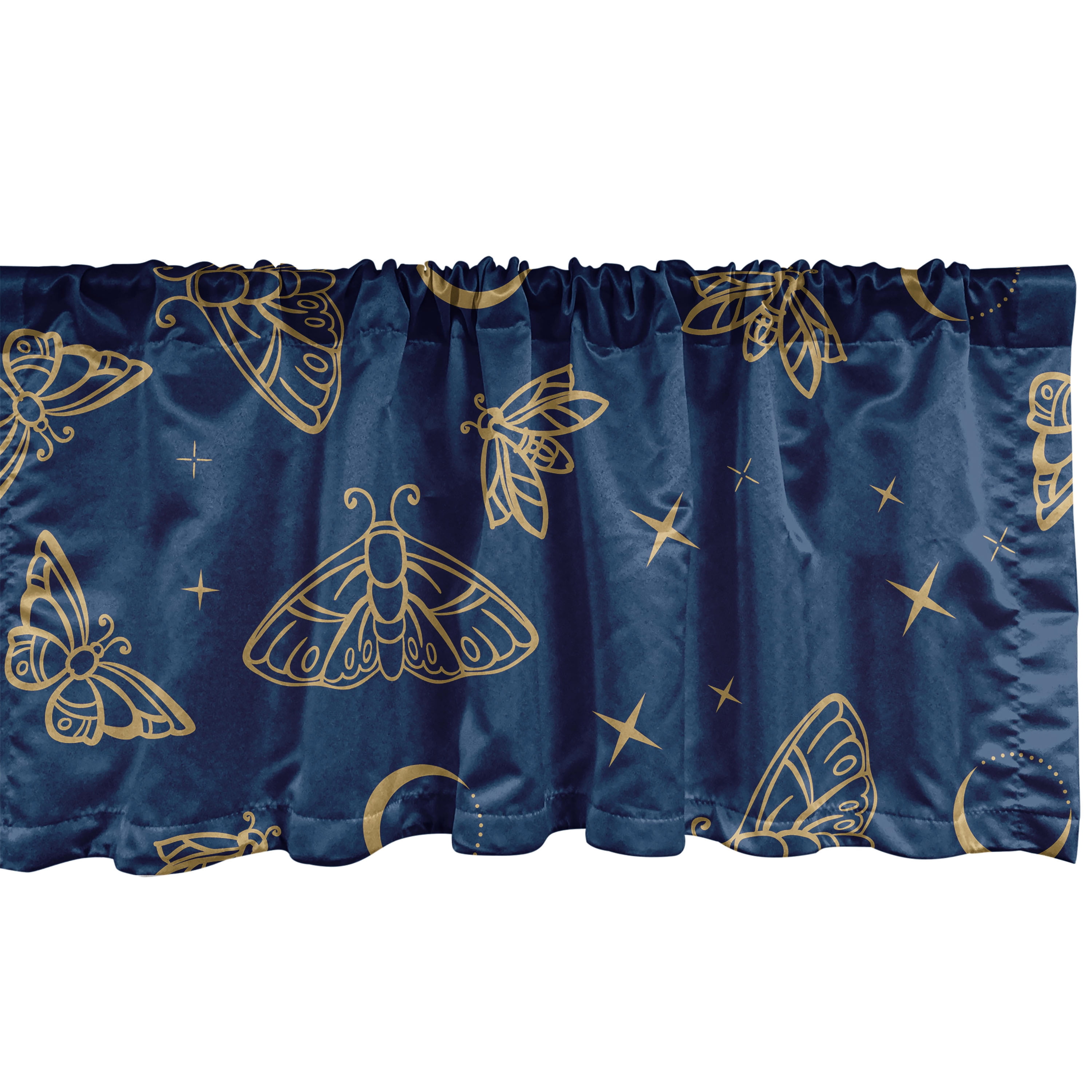 Astrology Window Valance, Occult Themed Celestial Moon and Star Pattern ...