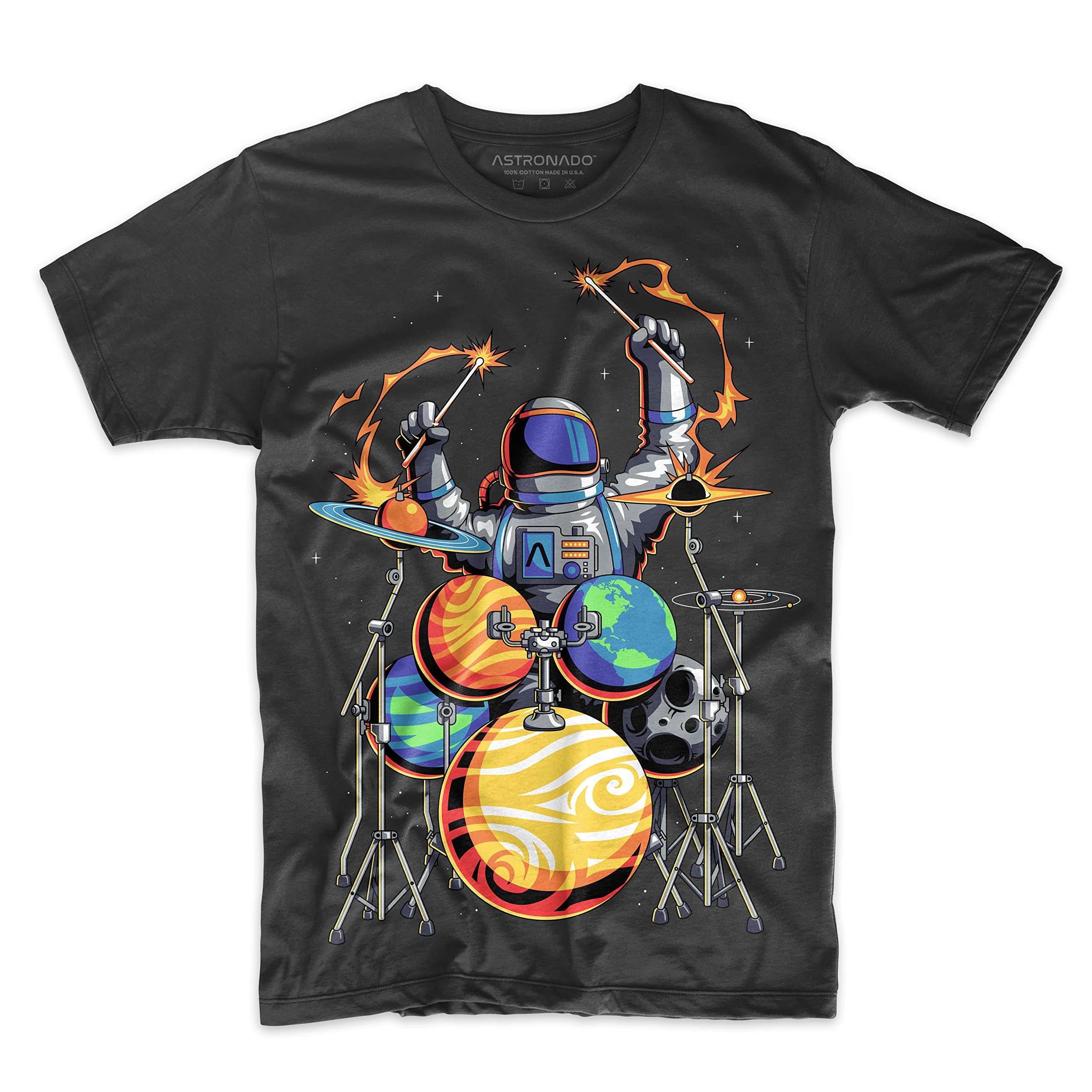Astronado Cosmic Astronaut Graphic T-Shirt, Space-Themed Short Sleeve ...