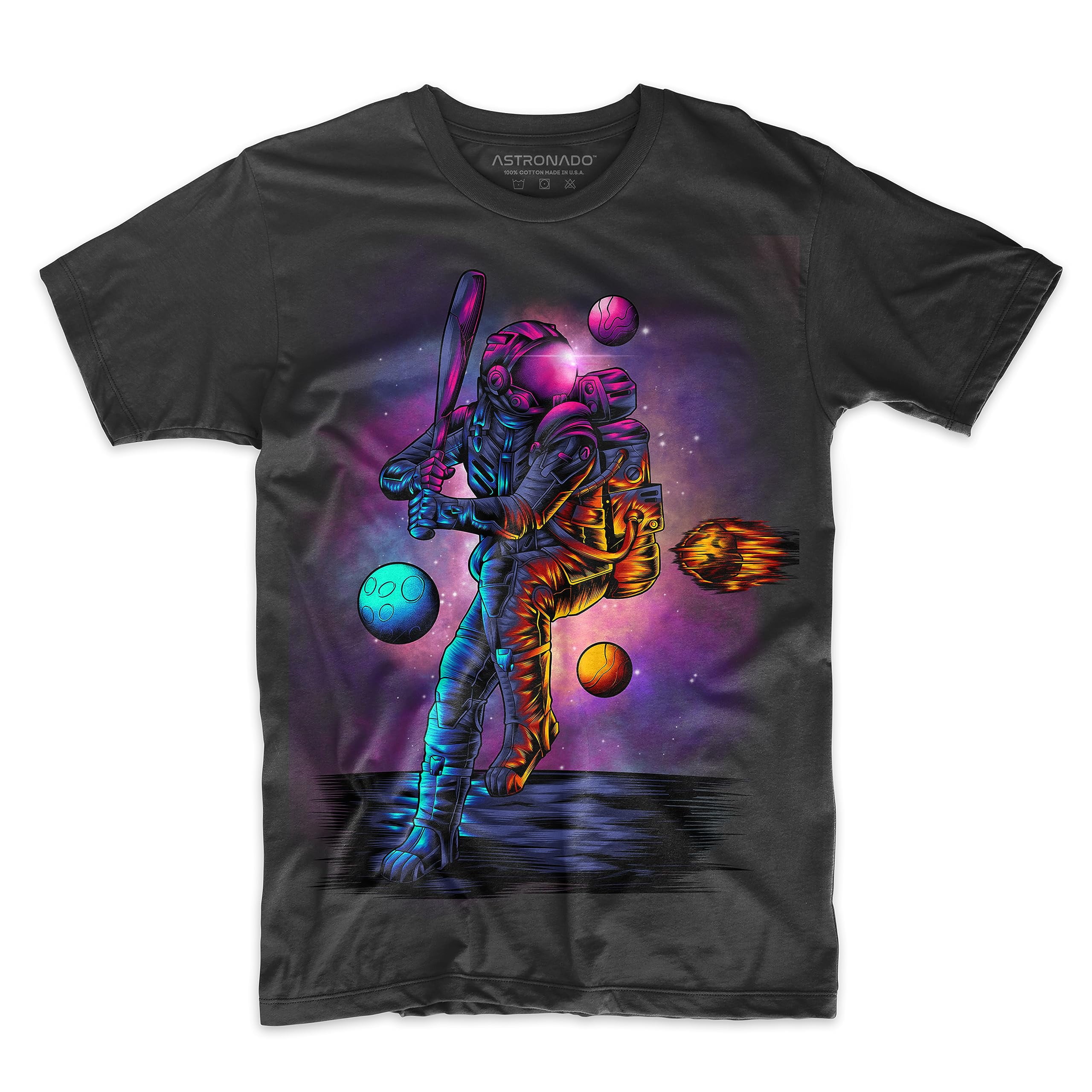 Astronado Cosmic Astronaut Graphic T-Shirt, Space-Themed Short Sleeve ...