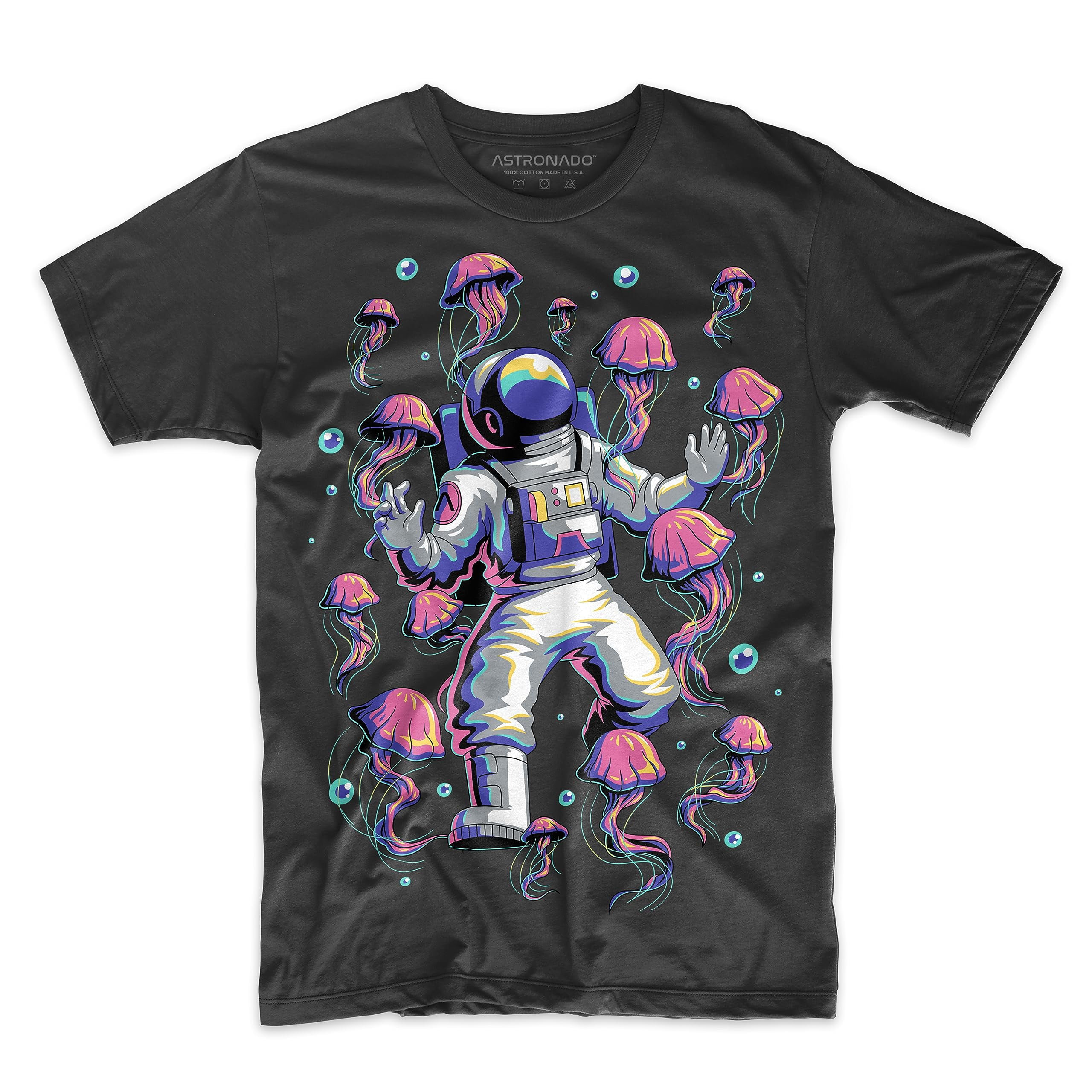 Astronado Cosmic Astronaut Graphic T-Shirt, Space-Themed Short Sleeve ...