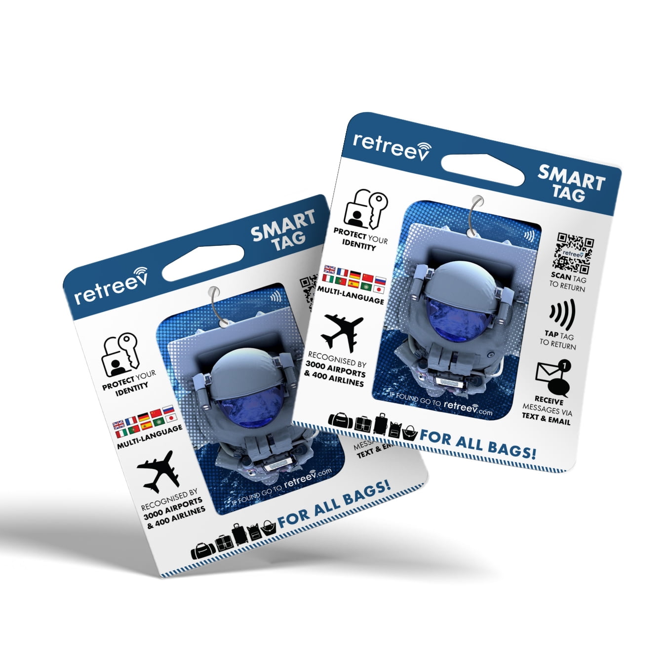 Retreev SMART Tag - NFC Chip & QR Code - Bag Security - Walmart.com