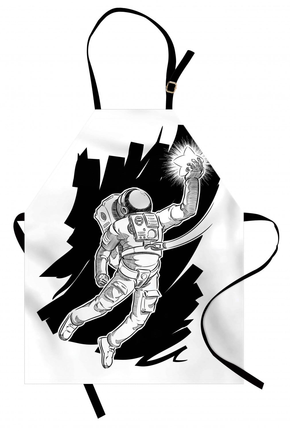 Astronaut Apron Sketch of Spaceman Grabbing a Star Achivement Discovery ...
