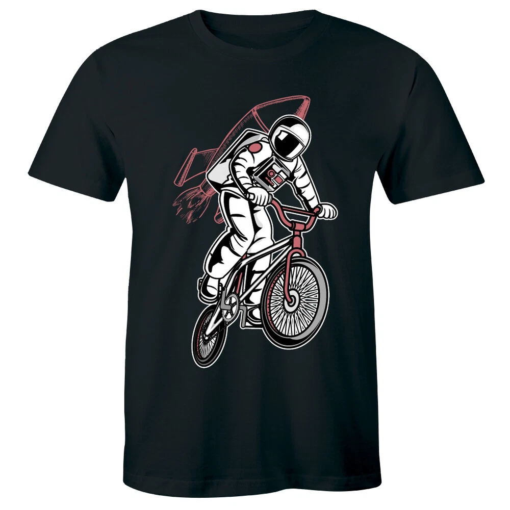 Astronaut BMX Rider Space Rocket Bicycle Cycling Stunt Galaxy Unisex T ...