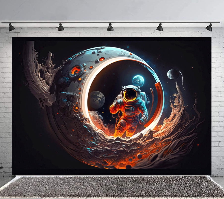 Astronaut Backdrop Banner Party Supplies Poster Movie Theme Background ...