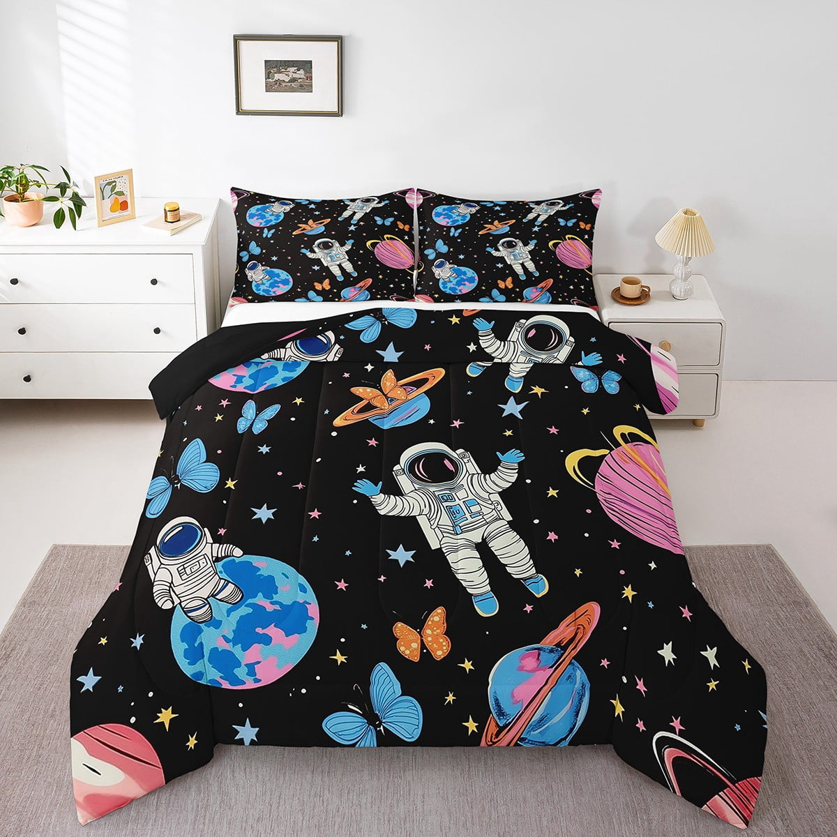 Astronaut Bedding Sets Full Size Universe Themed Comforter Set Galaxy ...