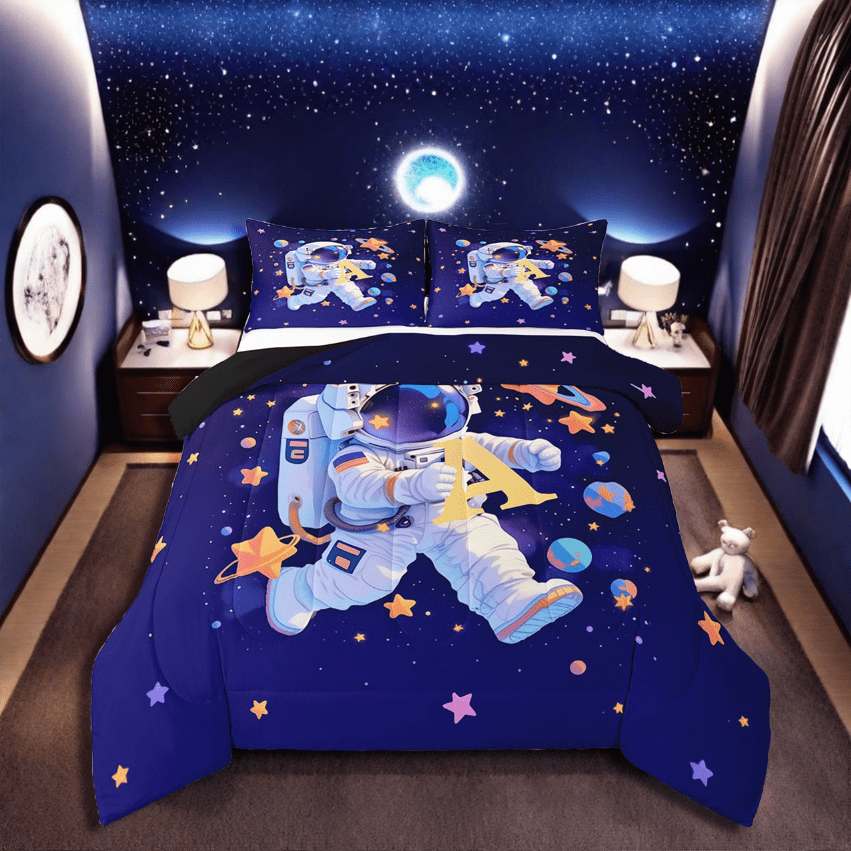 Astronaut Bedding Sets Queen Size Planet Star Decor Comforter Set Outer ...