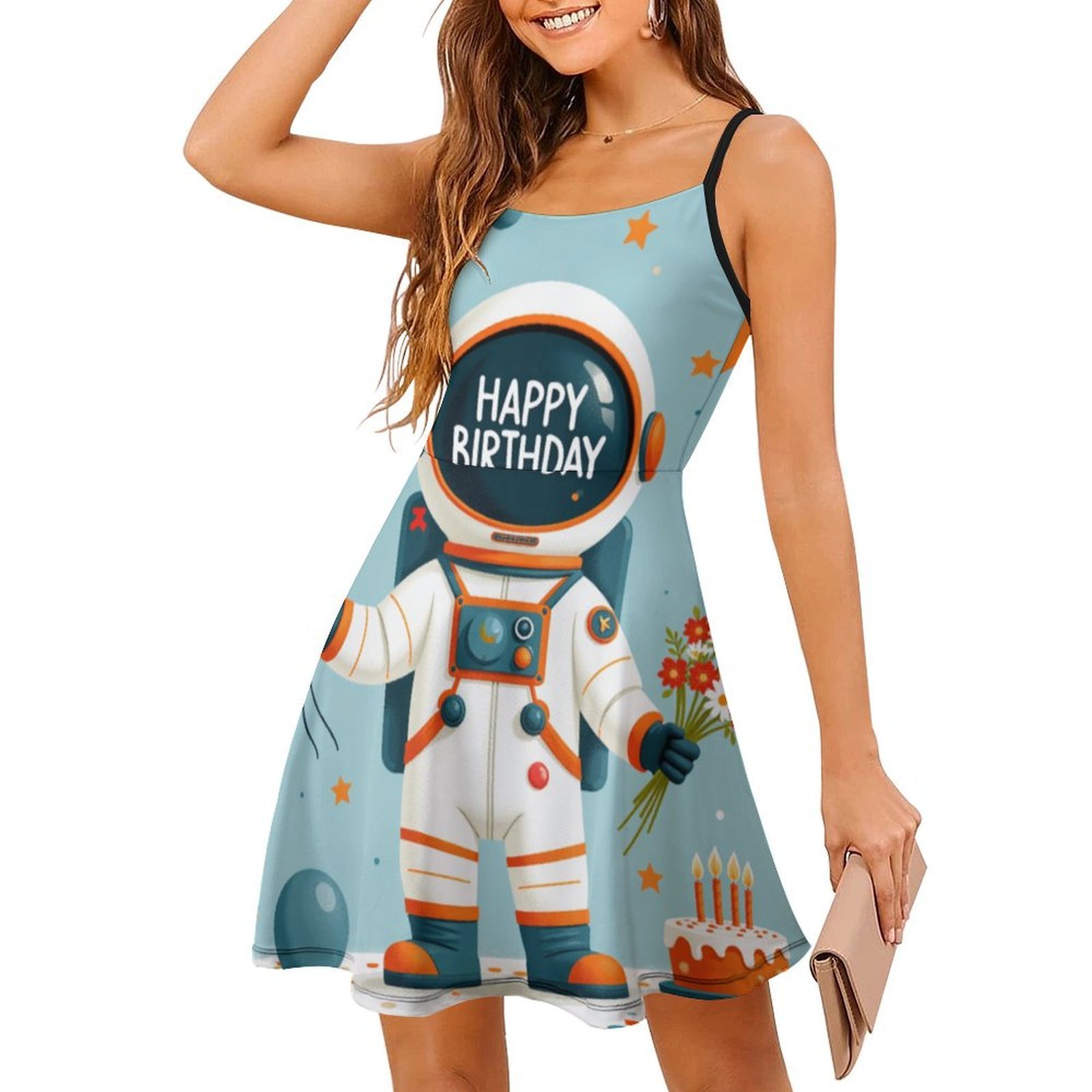 Astronaut Birthday Space Fun Slip Dress Dress Summer Elegant Women's ...