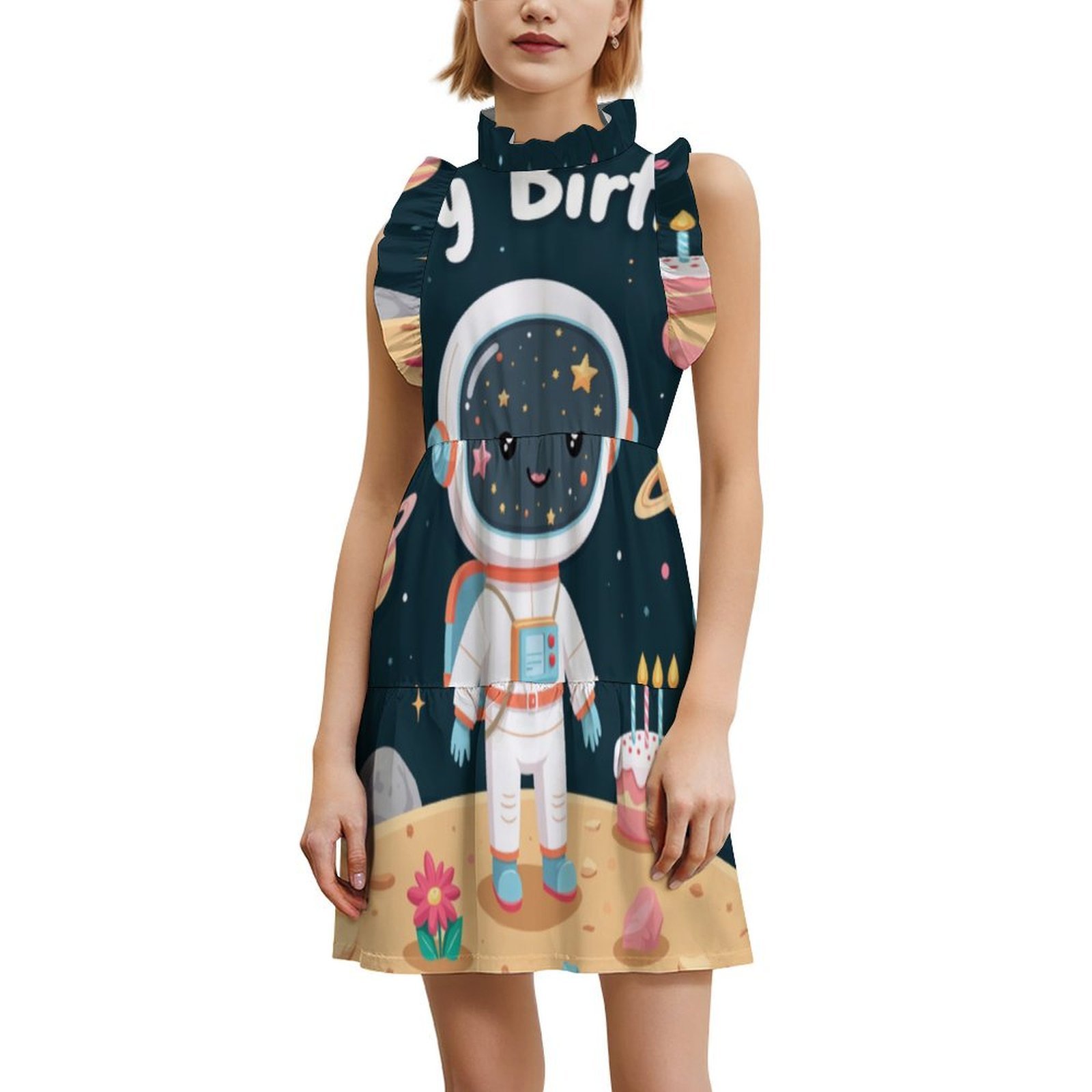 Astronaut Birthday in Outer Space Women's Fashion Casual Dress Summer ...