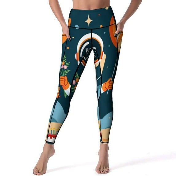 Astronaut Birthday in Space Leggings Legging Gym Gym Pants Gym Clothing ...