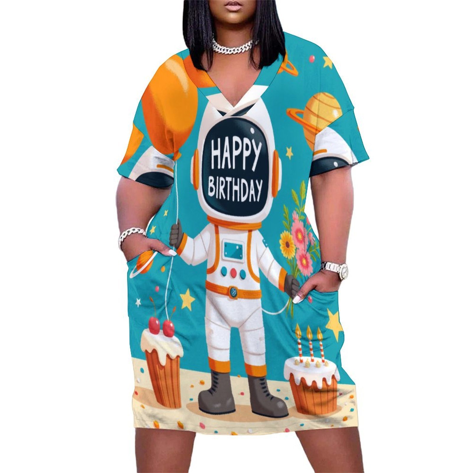 Astronaut Birthday in Space Loose Pocket Dress Dresses Summer Summer ...
