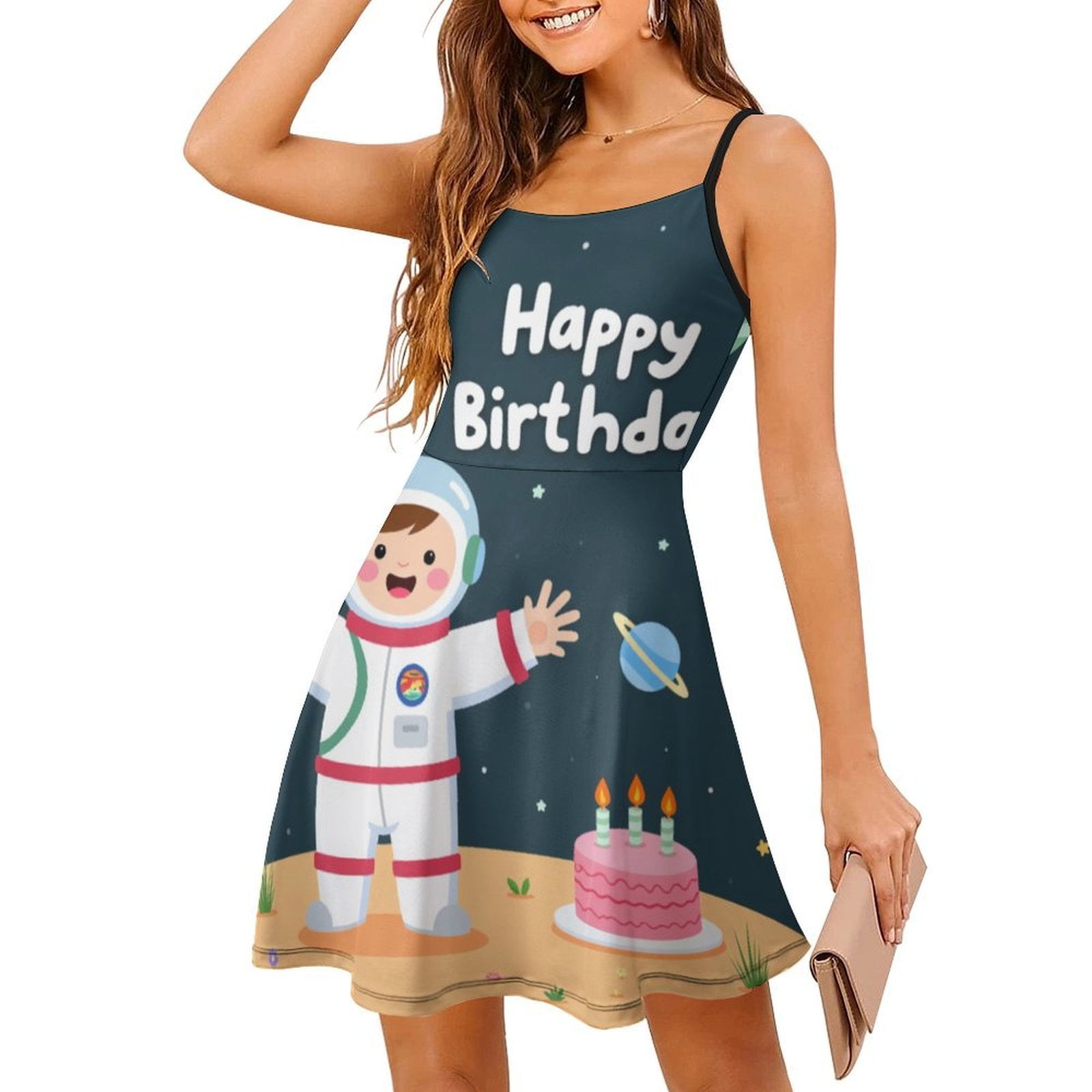 Astronaut Birthday in Space Slip Dress Dresses For Woman Fairy Dress ...