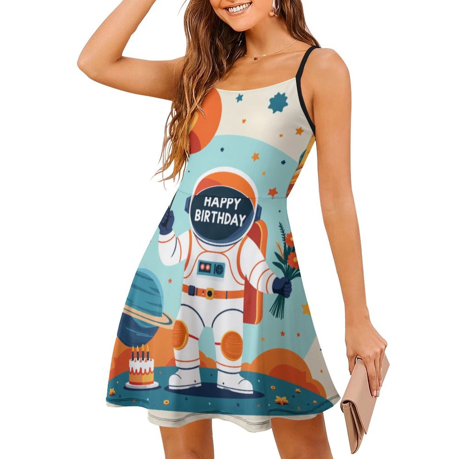Astronaut Birthday in Space Summer Dresses For Women A-line Dress ...