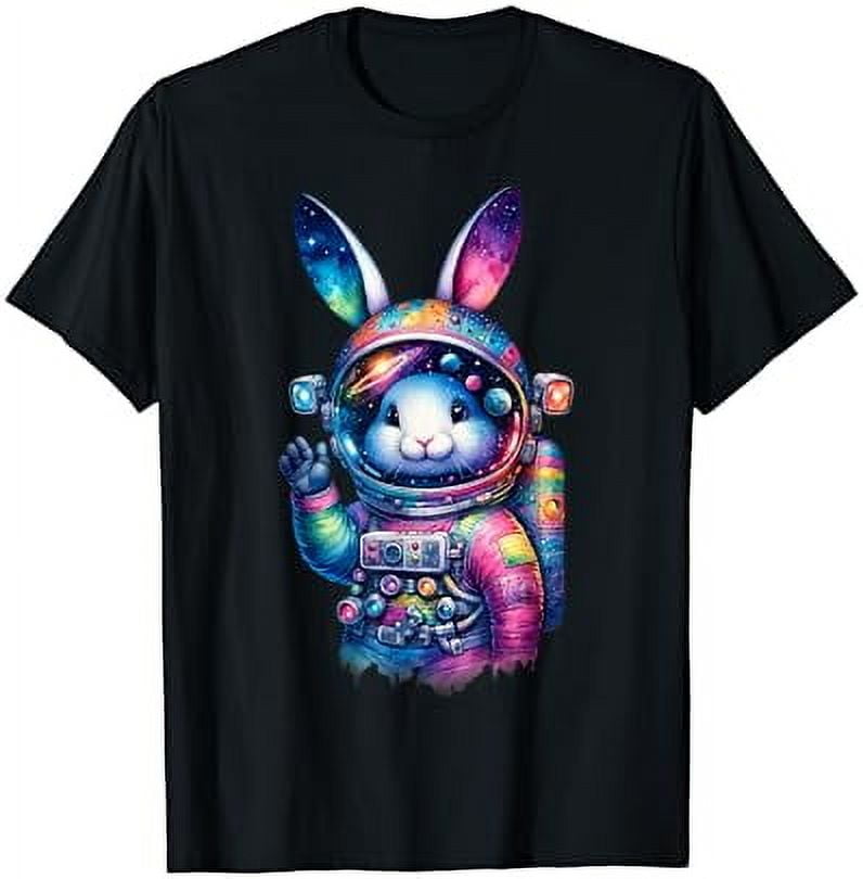 Astronaut Bunny Easter Day Rabbit USA Funny Outer Space T-Shirt ...