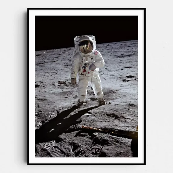 Astronaut Buzz Aldrin Neart Apollo 11 Module On Moon 1969 Wall Art ...