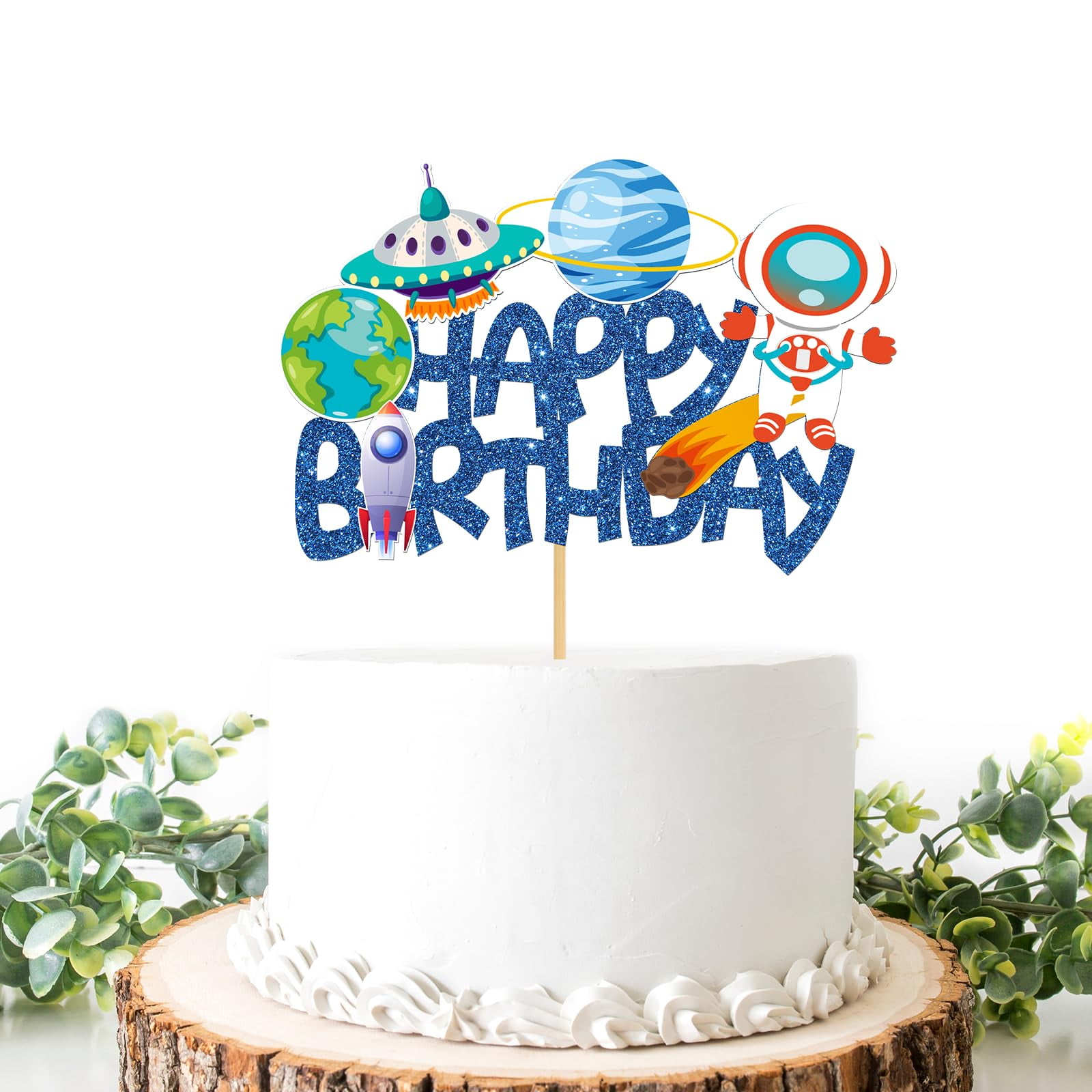 Astronaut Cake Topper, Outer Space Themed ITL1 Party Decorations ...