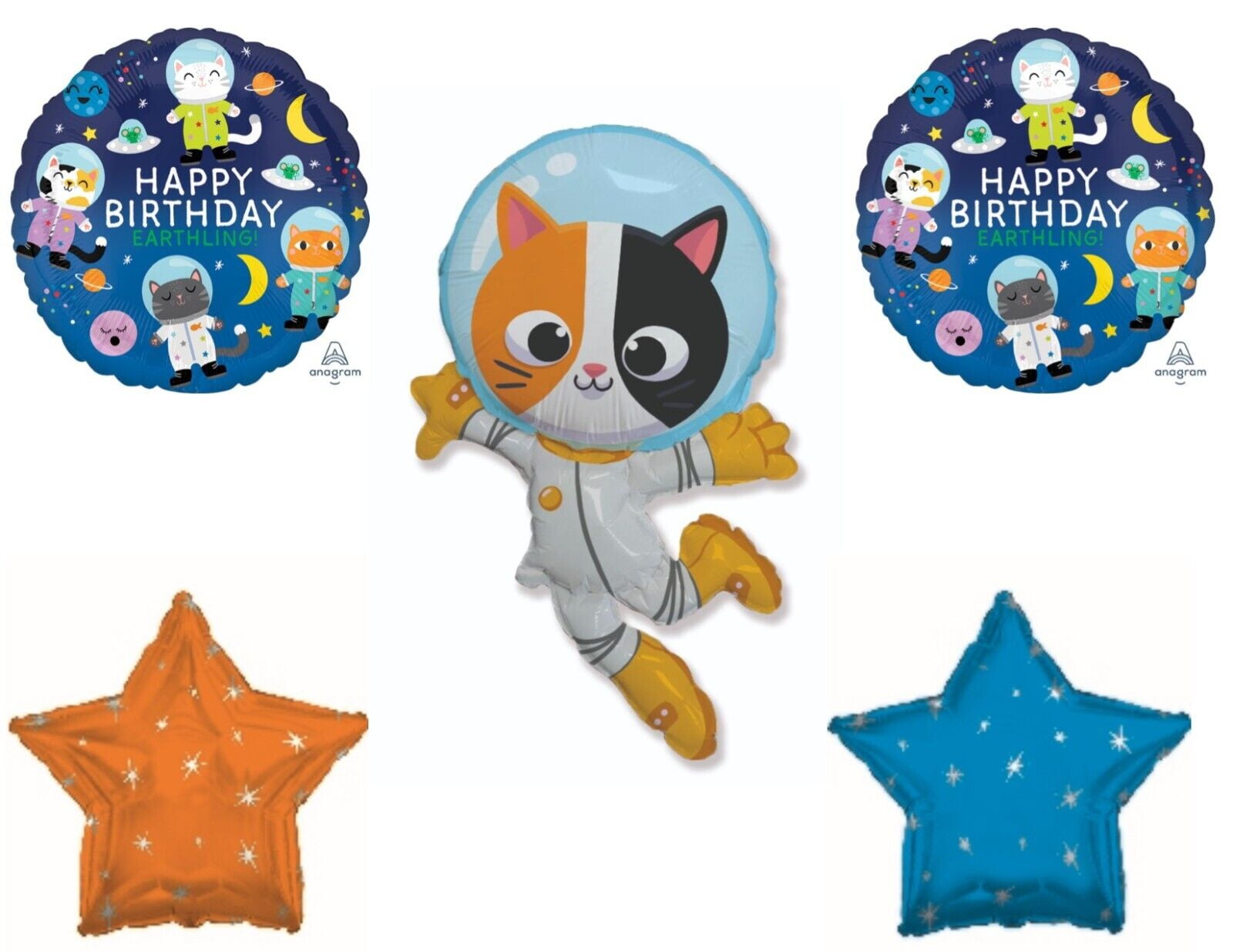 Astronaut Calico Space Cat Kitten Happy Birthday Party Balloons ...