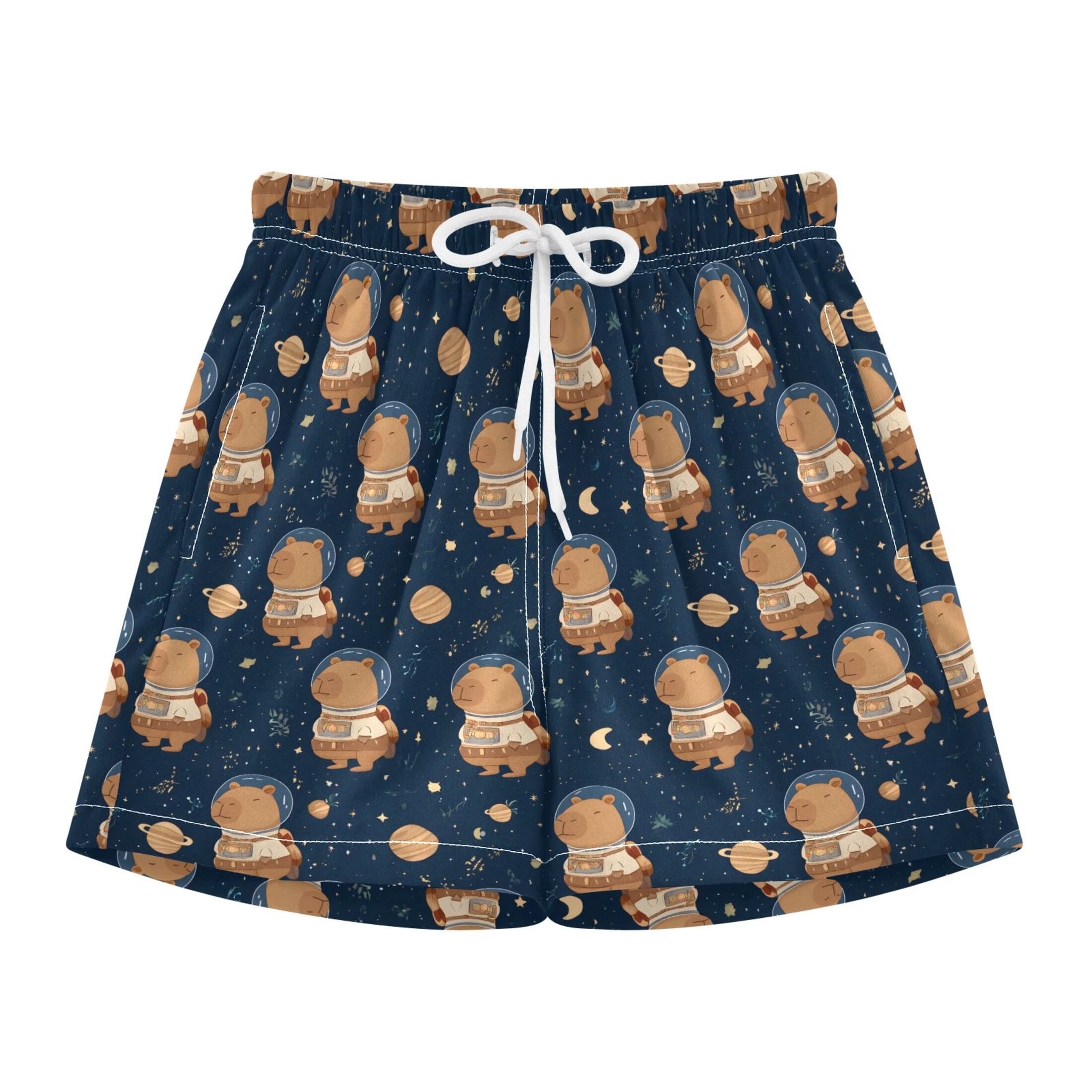 Astronaut Capybara Swim Trunks Quick Drying Bathing Suit Summer Shorts ...