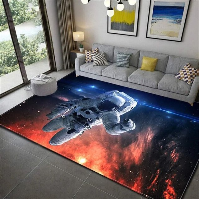 Astronaut Carpet Anti-slip Rug Door Mat Outer Space Galaxy Carpets for ...