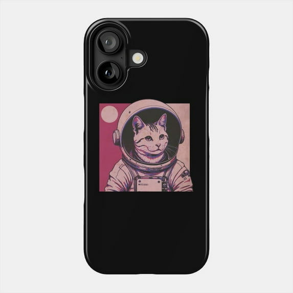 Astronaut Cat Dreams Cartoon Art Design Phone Case Compatible across ...