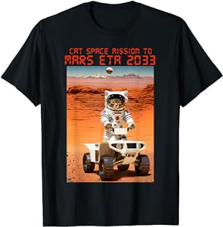 Astronaut Cat Space Mission To Mars ETA 2033 T-Shirt - Walmart.com