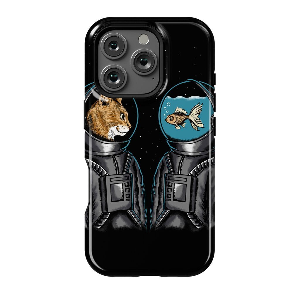 Astronaut Cat and Fish Space Art iPhone Tough Case for iPhone 17 16 15 ...