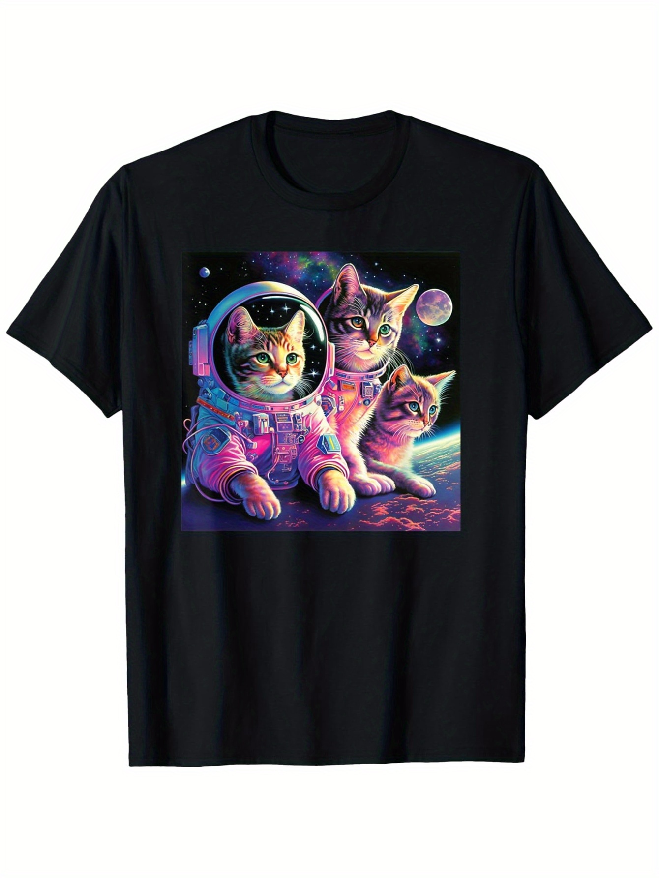Astronaut Cats in Space Cosmic Kitten Trio Graphic Tshirt Unisex Tee ...